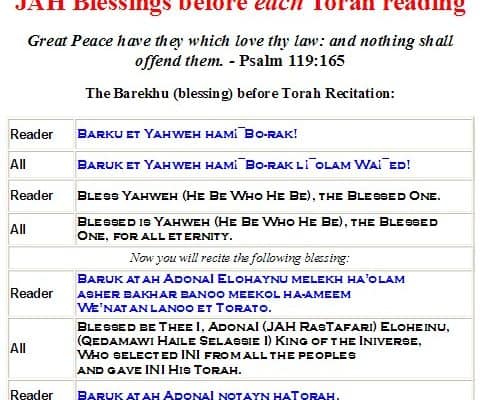 Hebrew4RasTafari Blessings before Torah Haftarah - LOJSociety | Lion Of ...