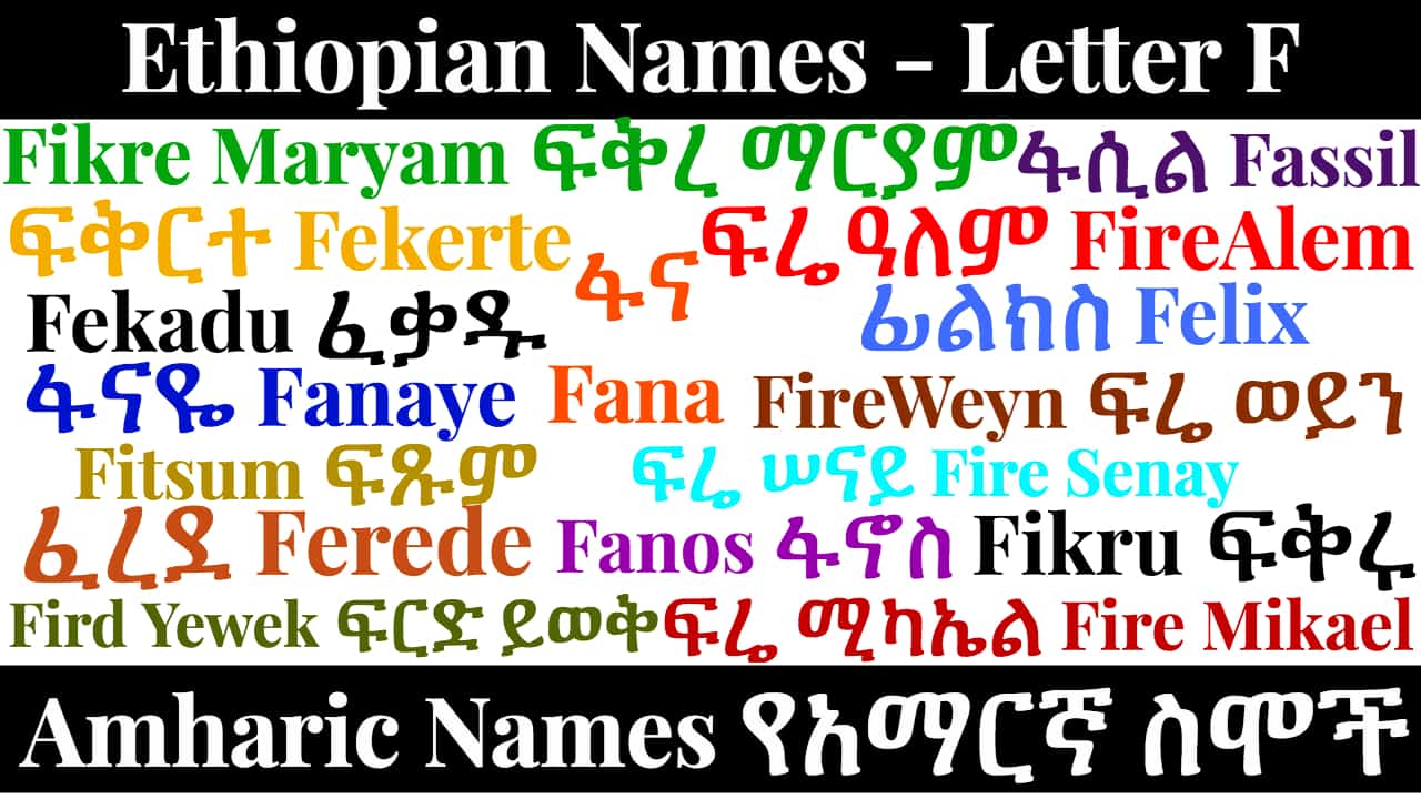 Ethiopian Names Letter F Lion Of Judah Society Ethiopian Names Letter F Lion Of Judah Society